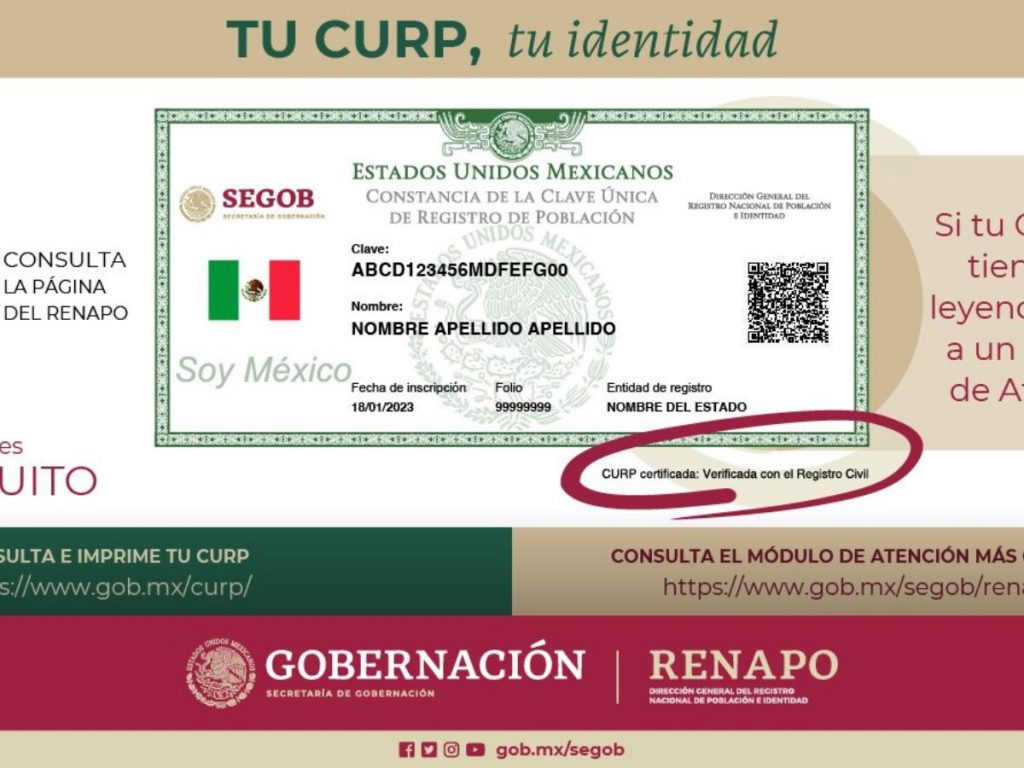 CURP CERTIFICADA – Palafox